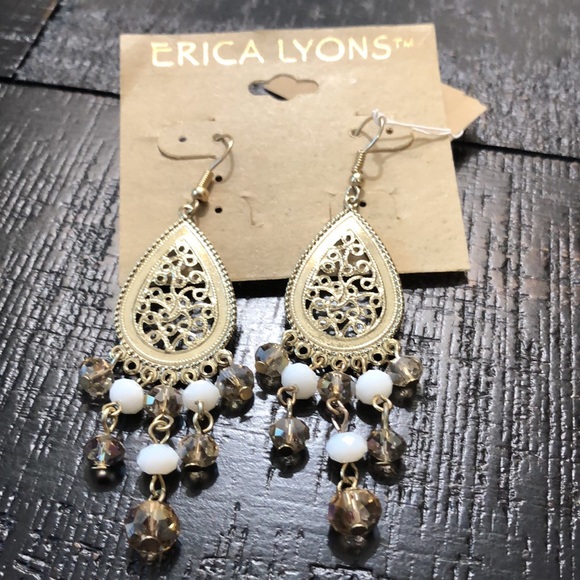 Erica Lyons | Jewelry | Nwt Erica Lyons Gold Tone Pierced Chandelier ...